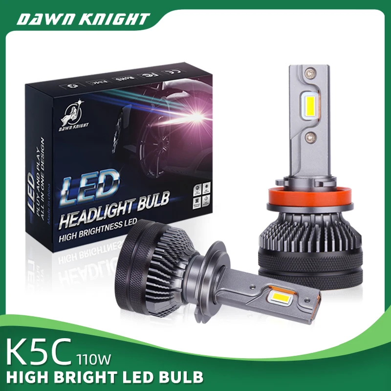 DAWNKNIGHT K5C 4300K 110W H7 H4 Led lambalar 3000K Led far ampulü H1 ...