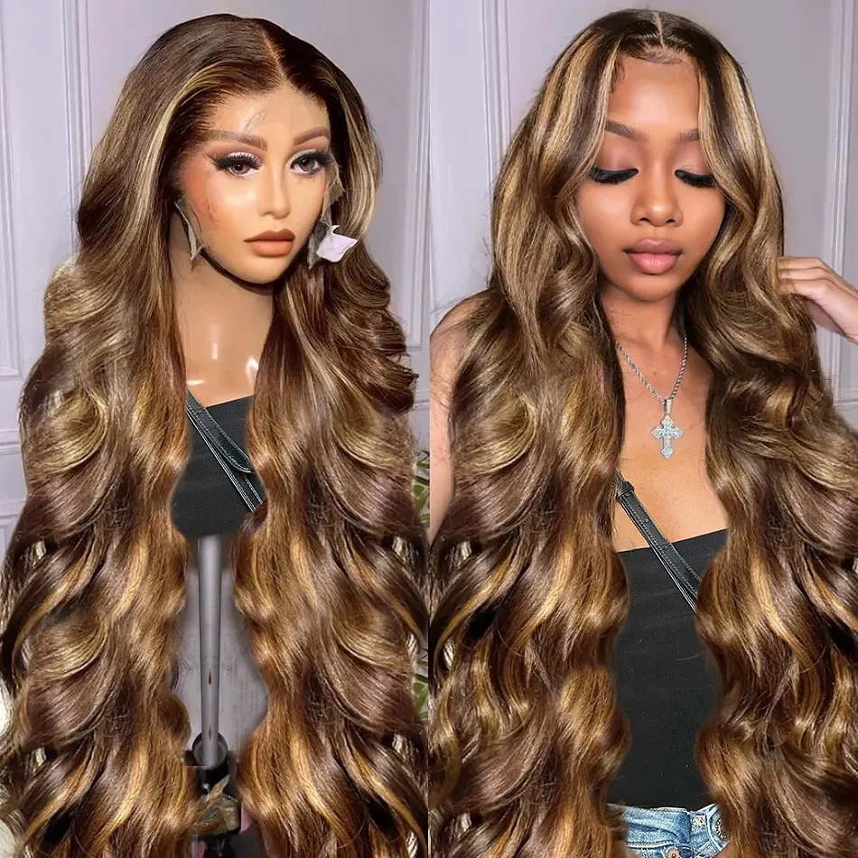 4-27-Highlight-Brown-Color-Body-Wave-13x4-Lace-Front-Wigs-13x6-HD ...