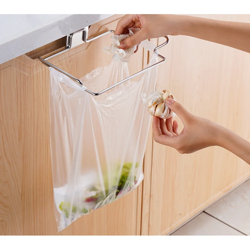 New-Kitchen-Organizer-Trash-Rack-Cabinet-Door-Garbage-Bags-Holder ...