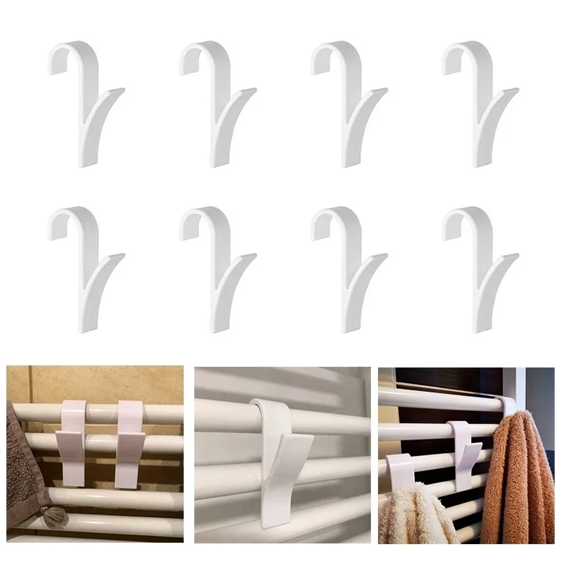 2/4/6pcs White Hook, Heated Towel Rack, Radiator Bracket, Bathroom Hook ...
