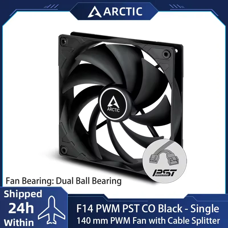 ARCTIC F14 PWM PST CO - 140mm Black PC Case Fan with PWM Sharing ...
