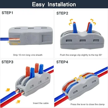 1 In Multiple Out Push-in Electrical Wire Connector Terminal Block ...
