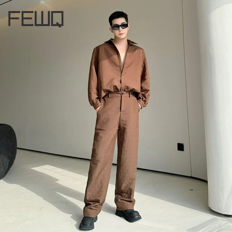FEWQ-Men-s-Sets-Niche-Shirt-Loose-Fitting-Casual-Pants-Korean-Fashion ...
