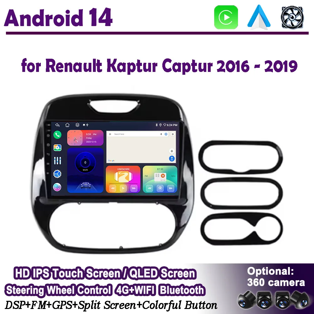 Android-14-Carplay-Auto-Car-Radio-for-Renault-Kaptur-Captur-2016-2017 ...