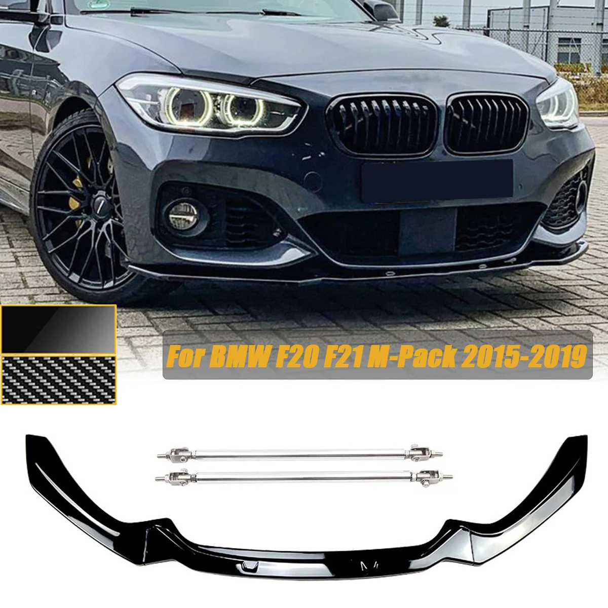 Front Bumper Lip For Bmw 1 Series F20 F21 M-pack Facelift Lci 118i 120i ...