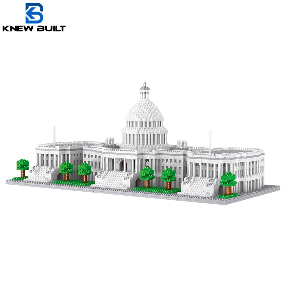 KNEW BUILT Capitol City Bouw Witte Huis Micro Bouwstenen US Mini ...