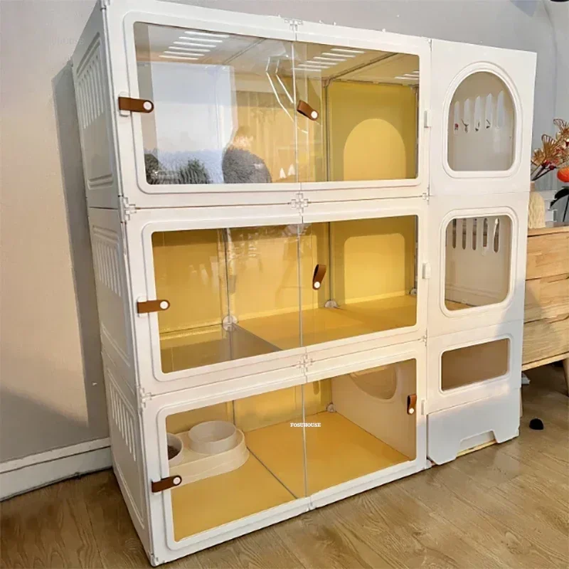 Multi-layer-Home-Cat-Cages-Integrated-Transparent-Cat-Villa-Indoor ...