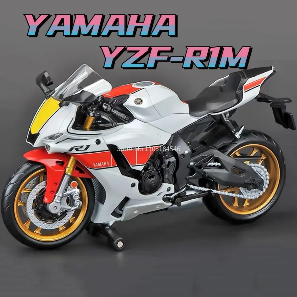 1:12 Yamaha YZF-R1M Motorcycle Model Toy alloy Diecast Simulation Model ...