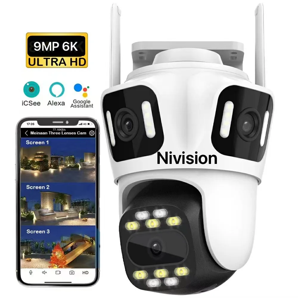 Three-Lens-PTZ-IP-Camera-Outdoor-6K-HD-Three-Screen-WiFi-Security ...