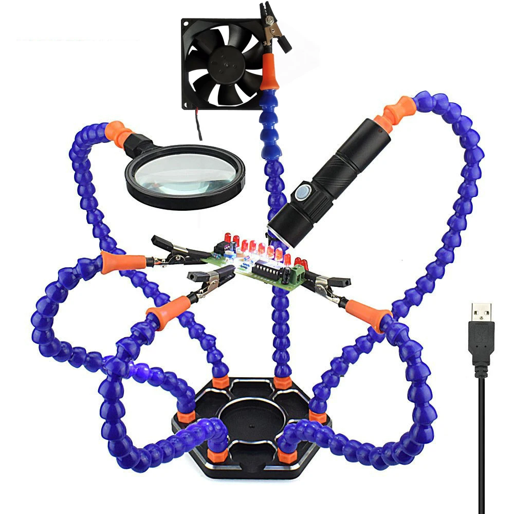 Flexibele Armen Clip Solderen Helpende Handen Derde Hand Houder Armen ...