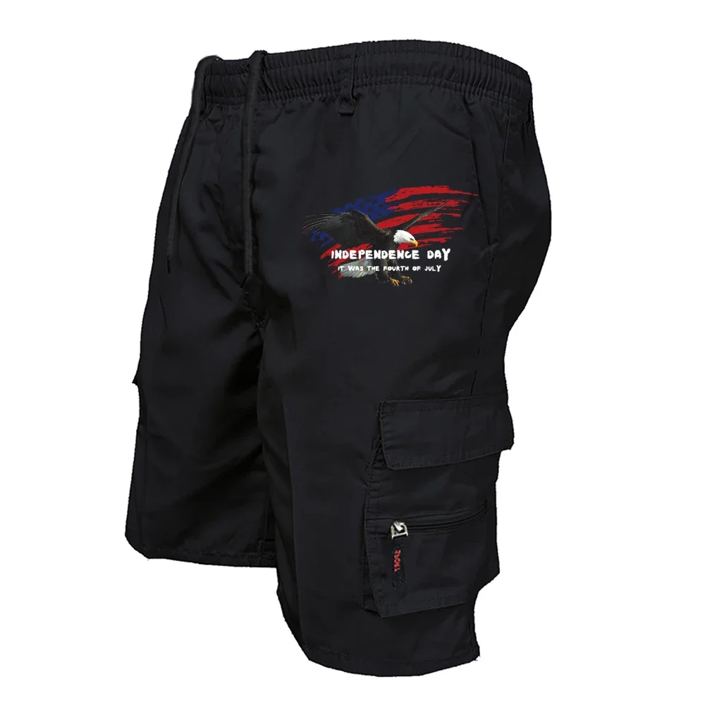 Summer-Men-s-Cargo-Shorts-American-Print-Casual-Workwear-Pants-Military ...
