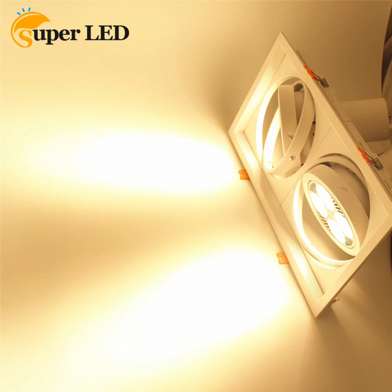 1-PCS-White-LED-Downlights-Frame-Round-Fixture-Holders-2-Heads ...