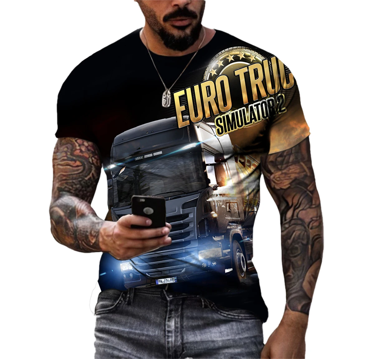 Summer-Fashion-Classic-Truck-Simulation-Game-3D-HD-Print-Men-s-Trend ...