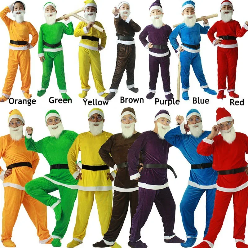 Seven-Dwarf-Snow-Costume-Fairy-Elf-Holiday-Santa-Adult-Children-Kids ...