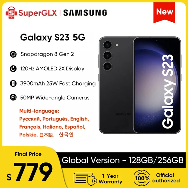 2023 New Samsung Galaxy S23 5G Smartphone Qualcomm SM8550-AC Snapdragon ...