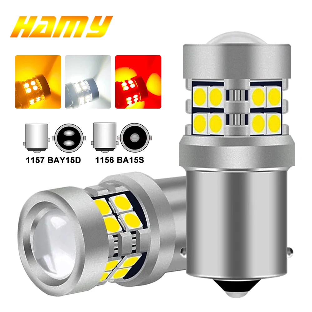 2 PCS Super Bright 1157 BAY15D 1156 BA15S LED Bulbs 12V 3030-24SMD ...