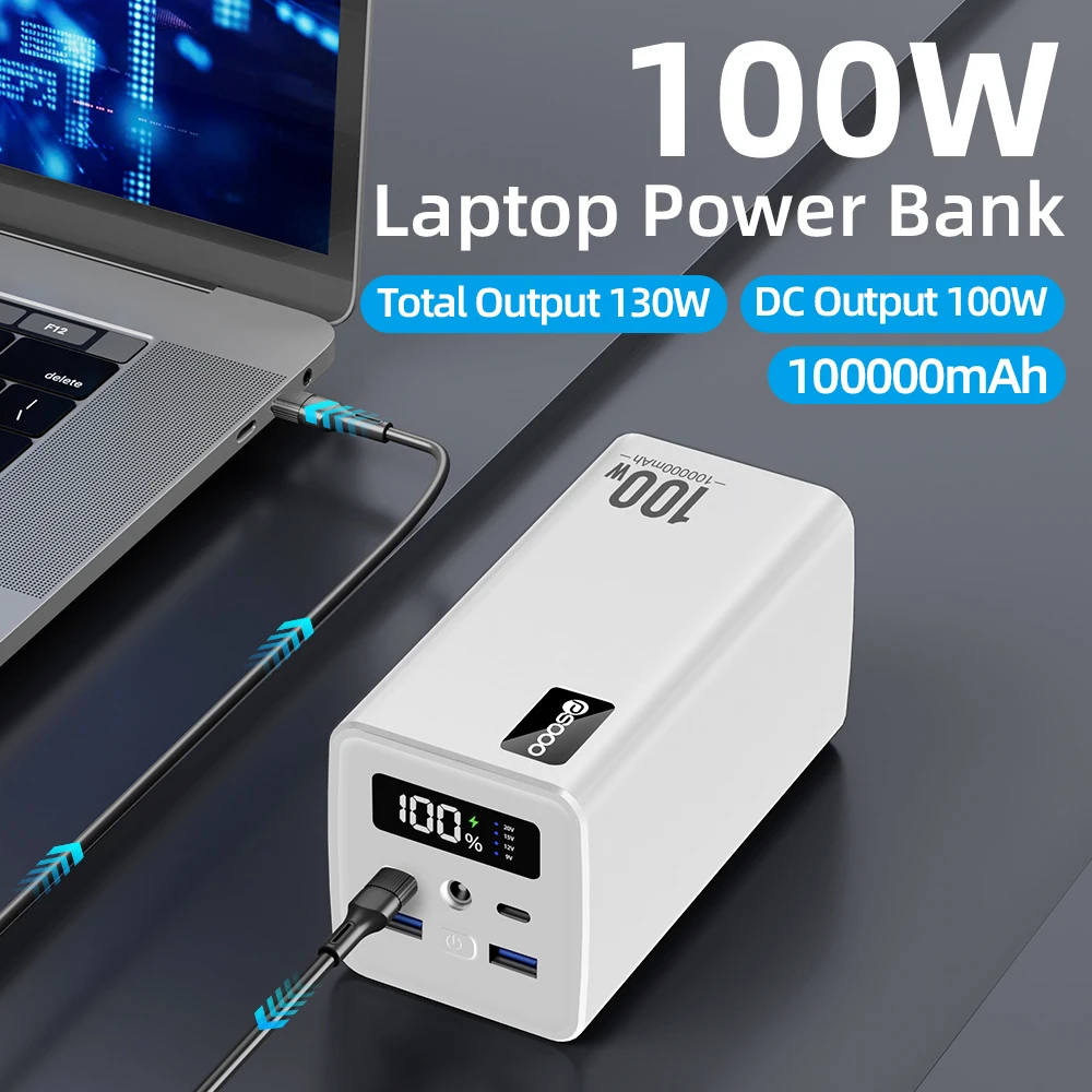 PSOOO-100W-Power-Bank-100000mAh-Quick-Charge-Powerbank-DC-USB-Type-C ...