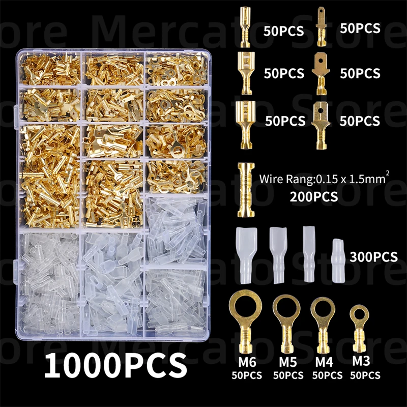 Connecteur de fil mâle et femelle isolé, connecteur de fil électrique, connecteur de broche ...