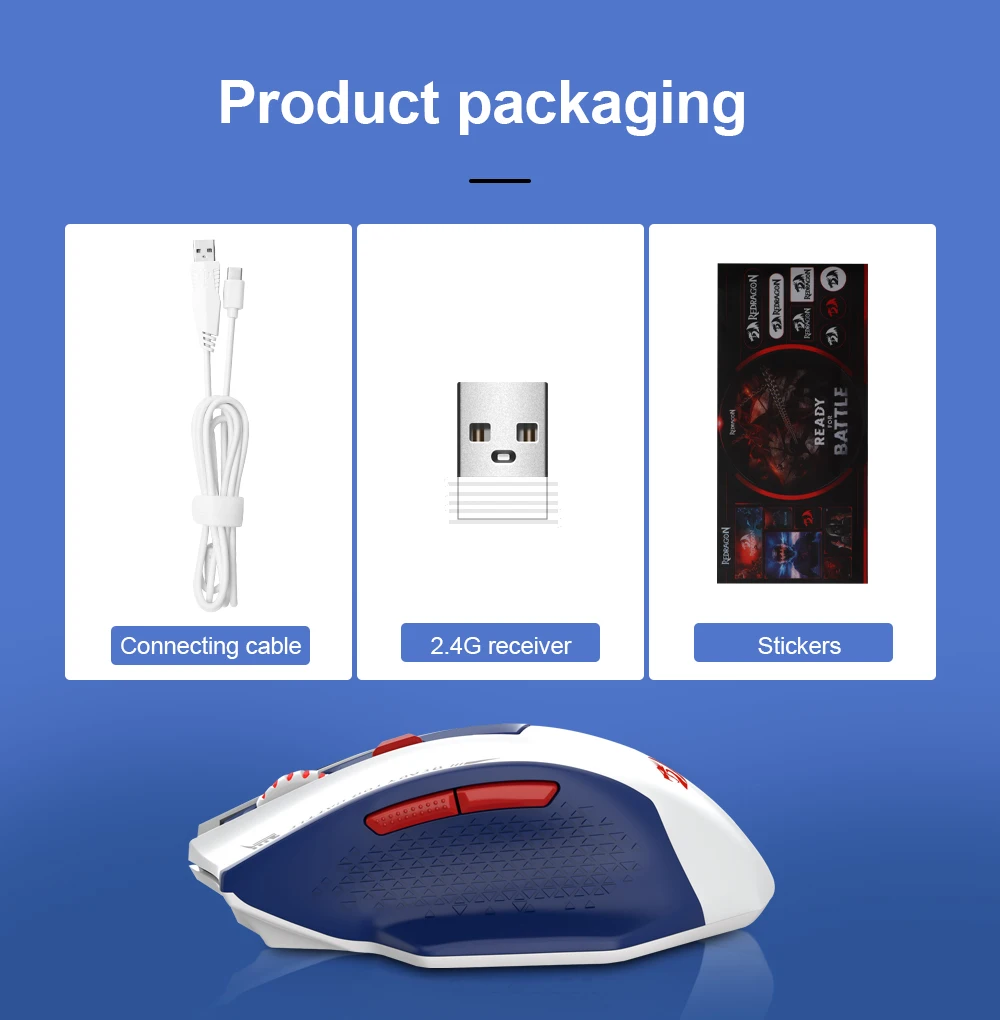 REDRAGON G62 USB Support Bluetooth 2.4G Wireless Gaming Mouse 26000 DPI ...