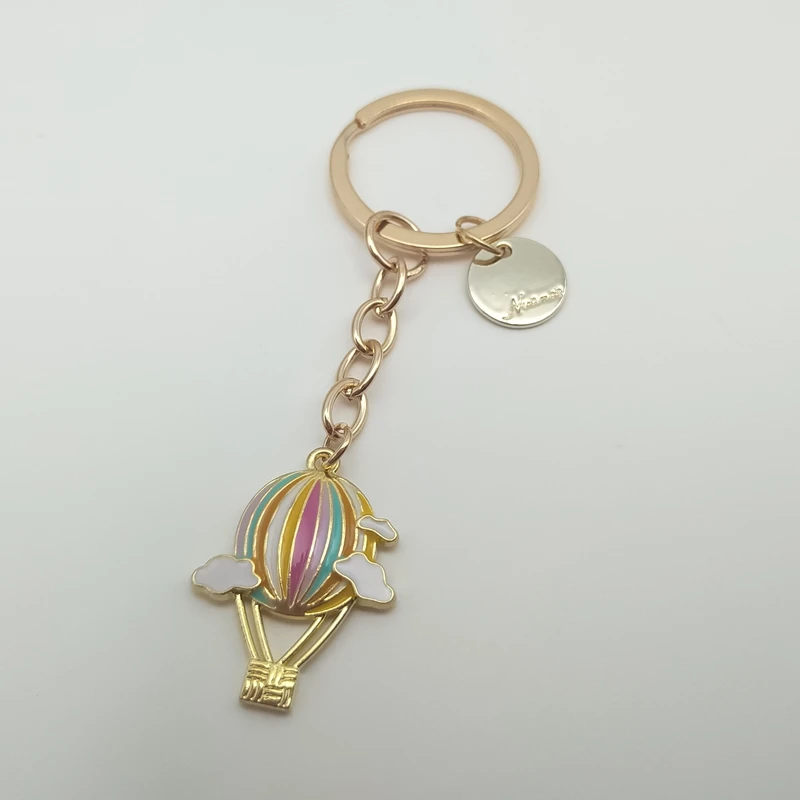 Lovely Hot Air Balloon Keychain Cloud Key Ring Enamel Key Chains For ...