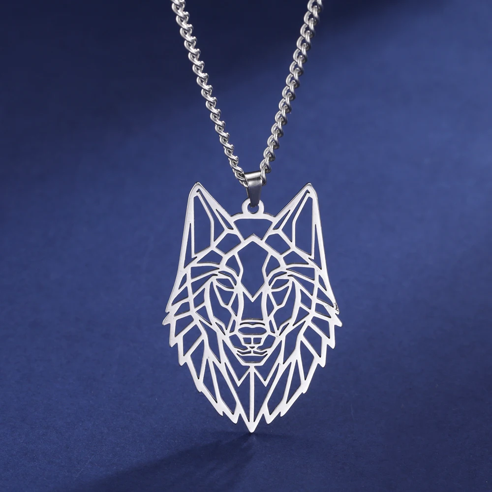 Teamer collar de cabeza de lobo Punk para hombre, colgante de cabeza de ...