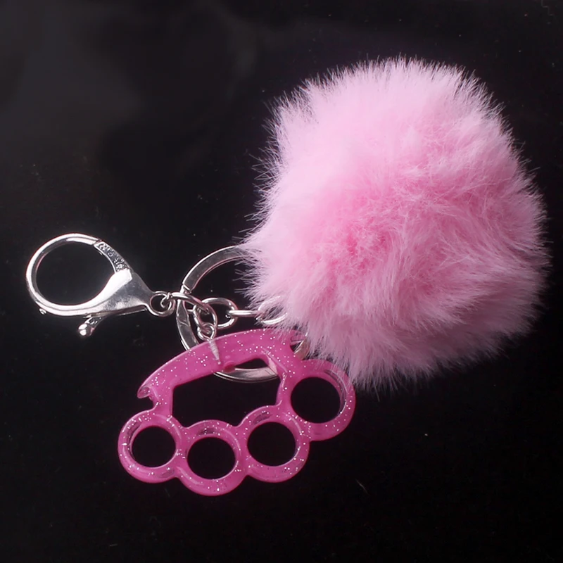 Hand-Made-Fur-Ball-Resin-Glitter-Knuckle-Pendant-Key-Chains-For-Women ...