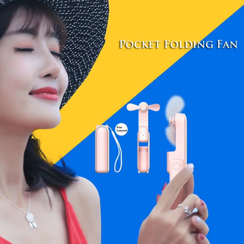 New-and-Power-Bank-Protable-Pocket-Folding-Fan-3-in-1-With-Light-USB ...