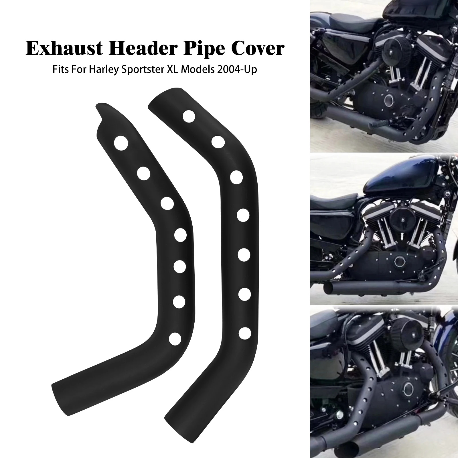 Motorcycle-Front-Rear-Exhaust-Header-Pipe-Protective-Cover-Heat-Shield ...