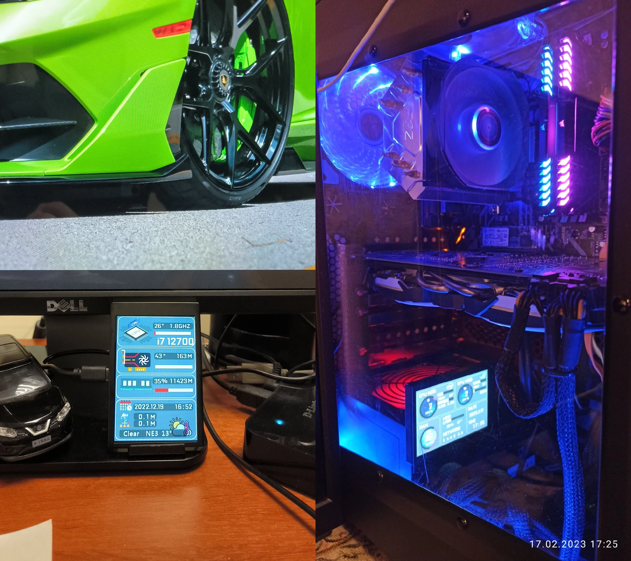 컴퓨터 CPU 모니터링 RAM GPU HDD 날짜 모니터링 3.5인치 보조 스크린 모니터 : 네이버 블로그