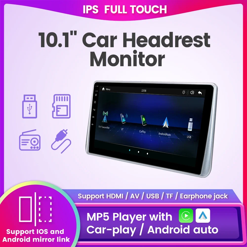 10-1-Inch-Android-MP5-Player-Car-Headrest-Monitor-Support-Carplay ...