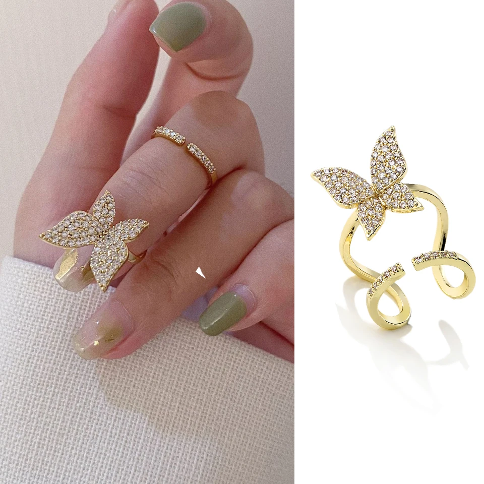 ZAKOL-Rhinestone-Hollow-Metal-Trendy-Cubic-Zirconia-Fingertip-Nail-Ring ...