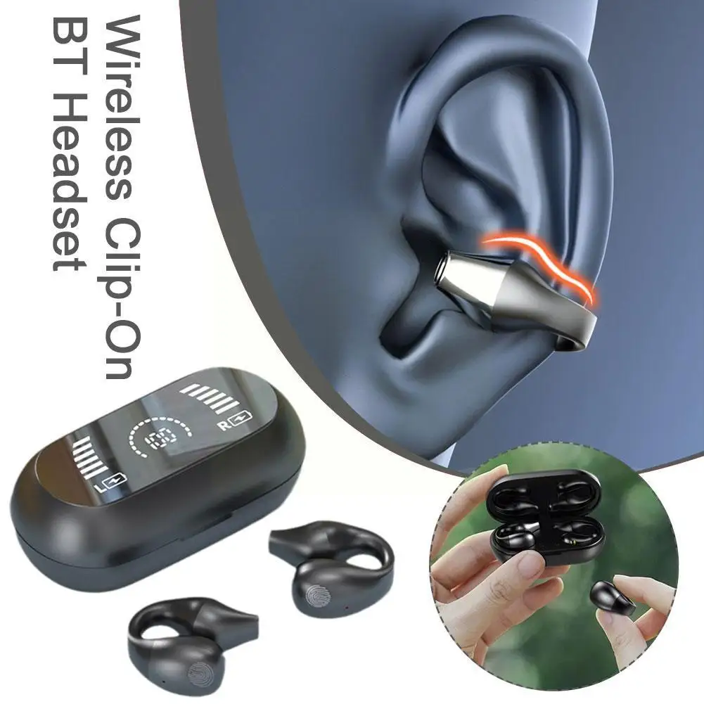 NEW-Bluetooth-5-2-Headset-Bone-Conduction-Earphone-Ear-Hook-Clip-Mic ...