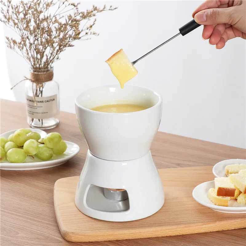 Ceramic Fondue Set Diy Raclette Cheese Hot Pot Chocolate Warmer - Cake ...