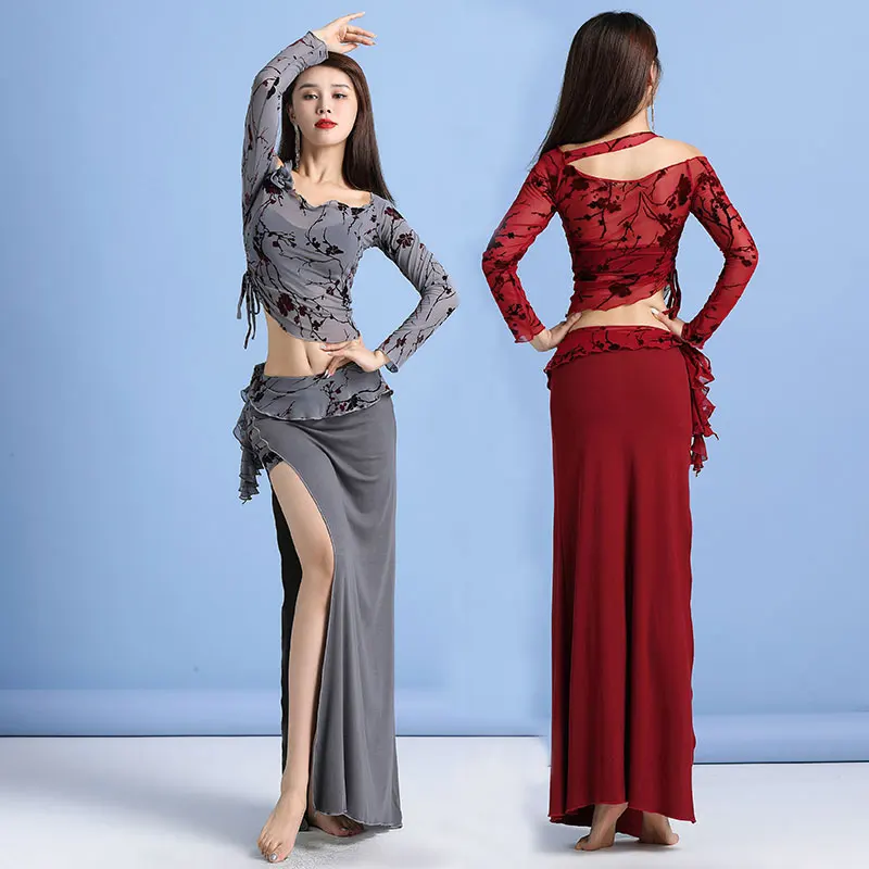 Belly-Dance-Costume-2-Piece-Baladi-Dress-Women-Set-French-Sexy-Elegant ...