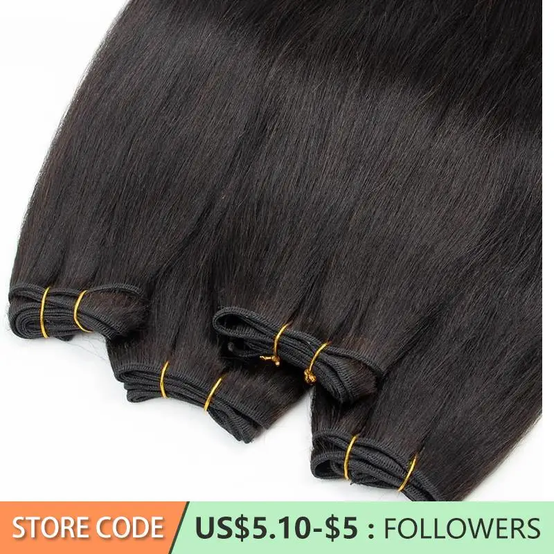 Light-Yaki-Hair-Bundles-Human-Hair-Extensions-Remy-Yaki-Straight ...