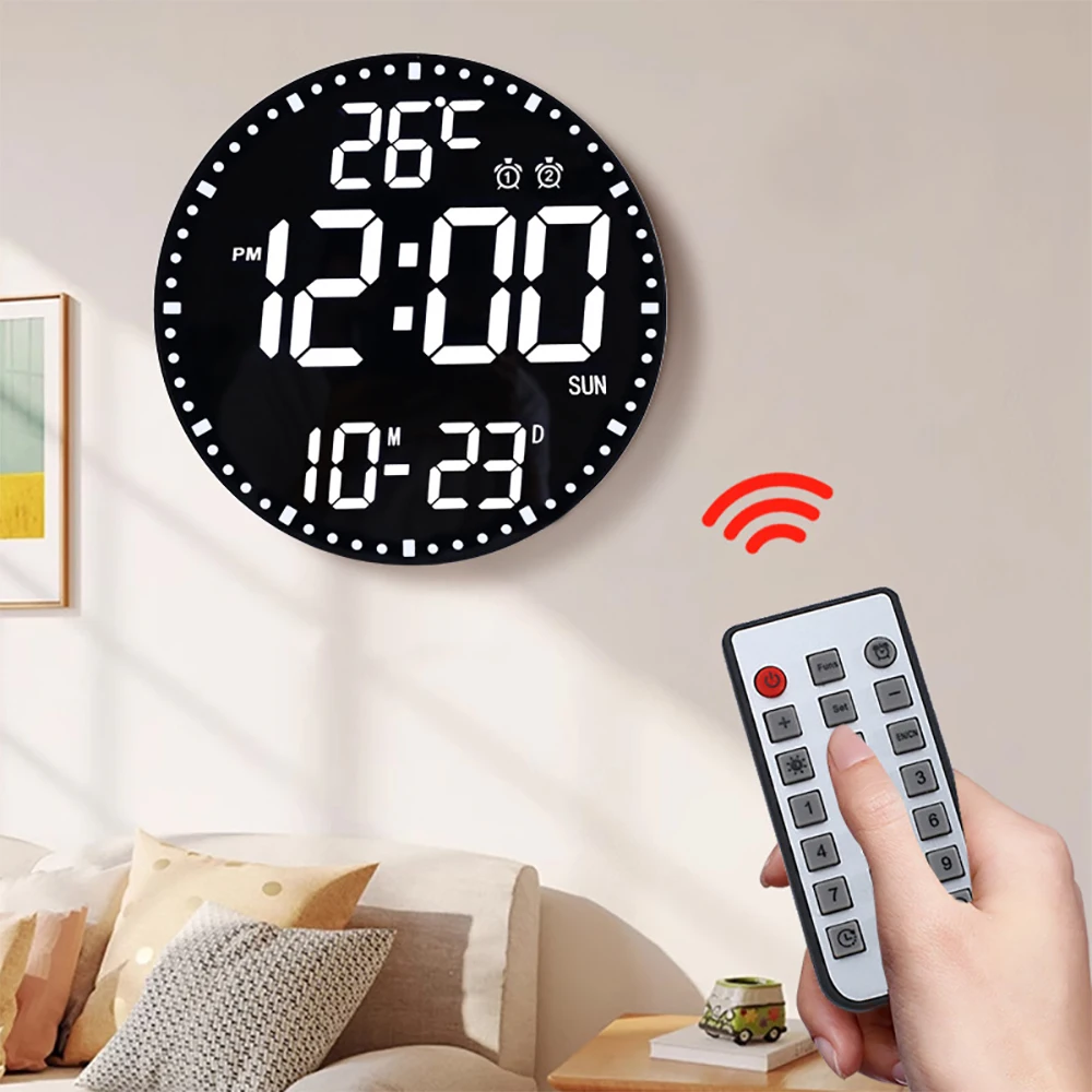 Intelligent-Remote-Control-Wall-Hung-Clock-AGB-Color-Quiet-Snooze-Alarm ...