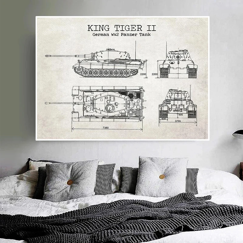 W2 Tank Patent Vintage Poster and Print German Tank King Tiger 2 ...