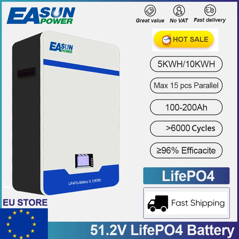 EASUN-51-2V-5KWH-10KWH-LiFePO4-Battery-Powerwall-48V-100AH-200AH ...