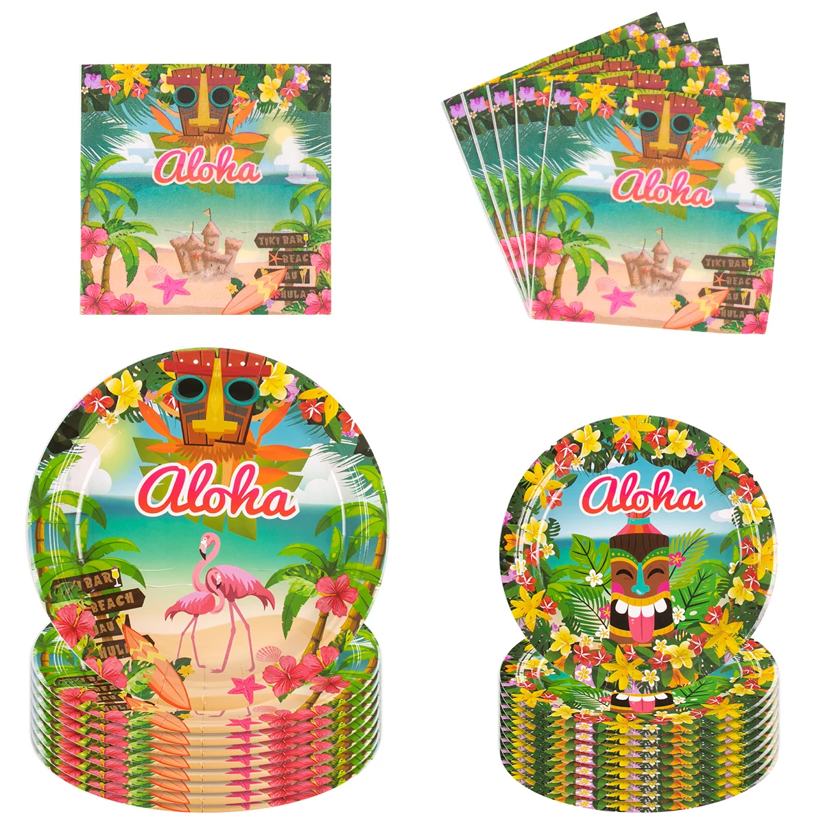 Vajilla-desechable-para-fiesta-tem-tica-Aloha-platos-de-papel-de ...