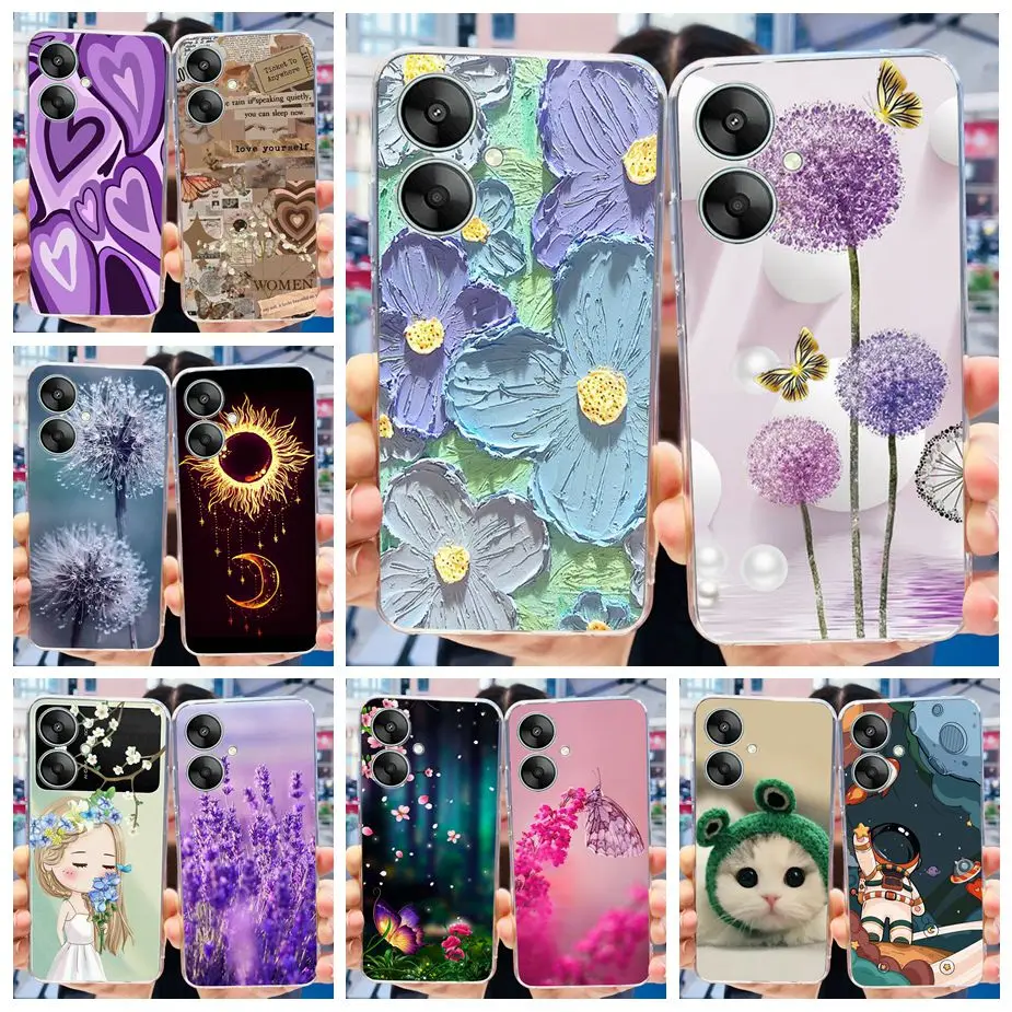For-Xiaomi-Poco-M6-5G-Case-Stylish-Painted-Cover-Clear-Silicone-Phone ...