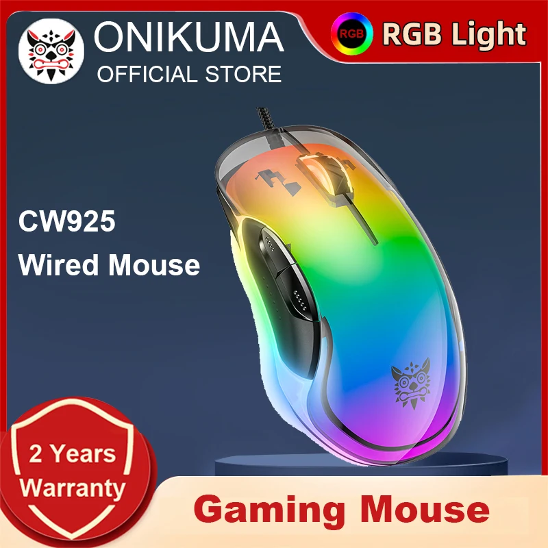 ONIKUMA-12800-DPI-Gaming-Wired-Mouse-RGB-Backlit-Ergonomic-Game-Mice-7D ...