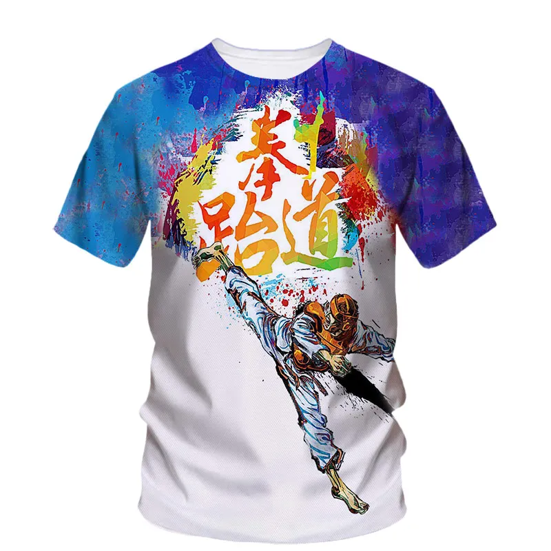 New Taekwondo Men's T-Shirt Customized Quick-Drying Martial Arts Sanda ...