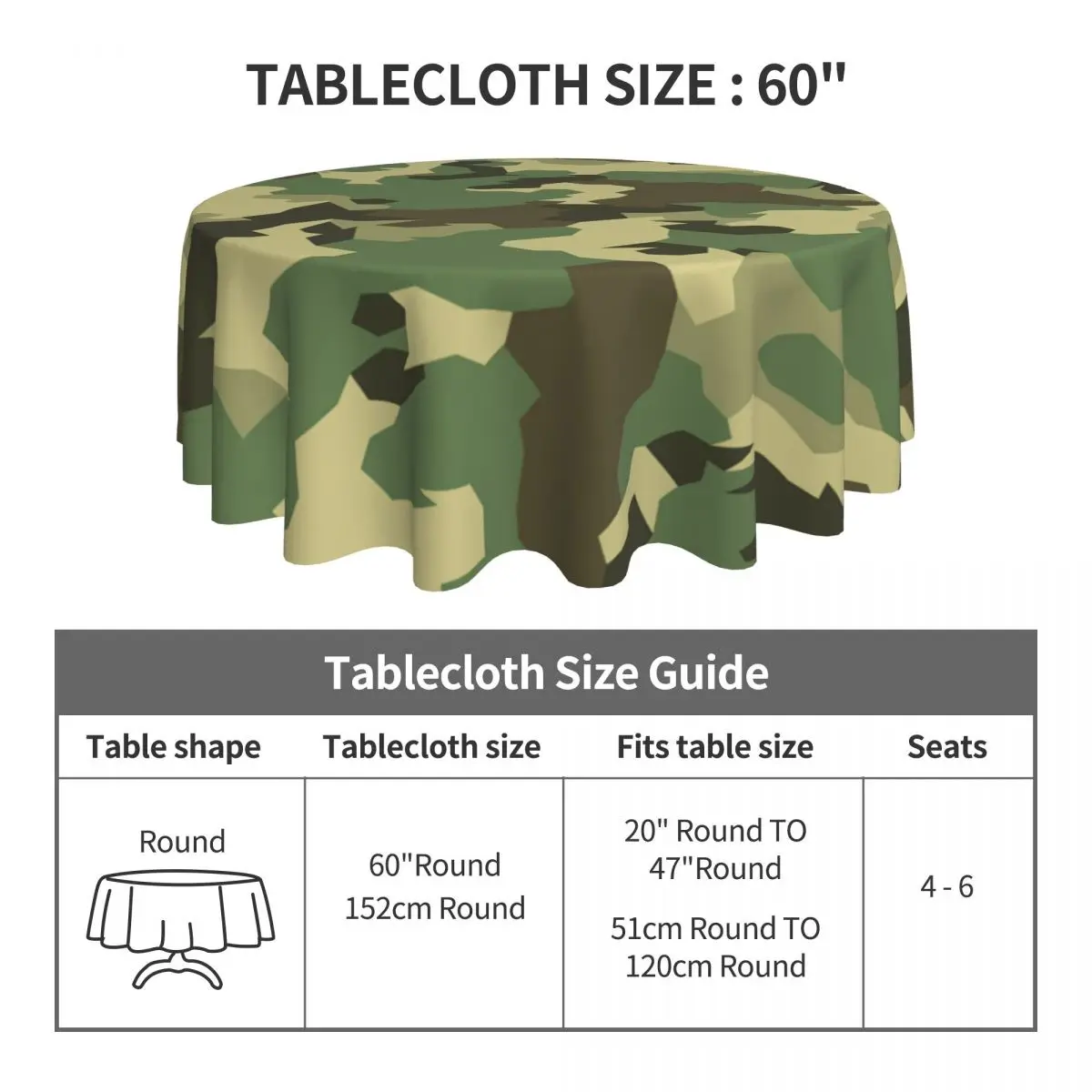 Army Camouflage Table Cloths