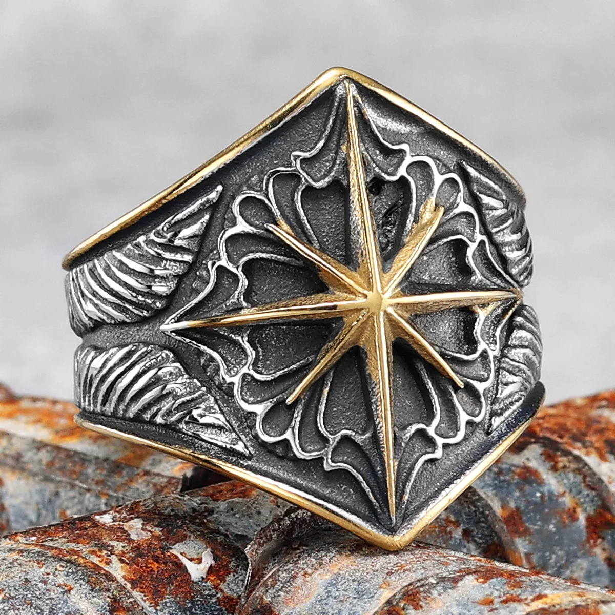 Stainless Steel Star Men Ring | Stainless Steel Jewelry | Rock Star Ring Men - Ring 316l ...