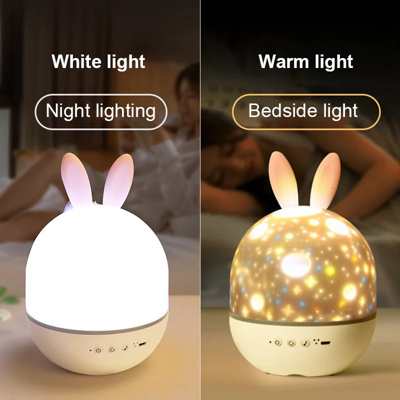 Rabbit-Starry-Sky-Led-Small-Night-Light-Dream-Sky-Star-Rotating ...