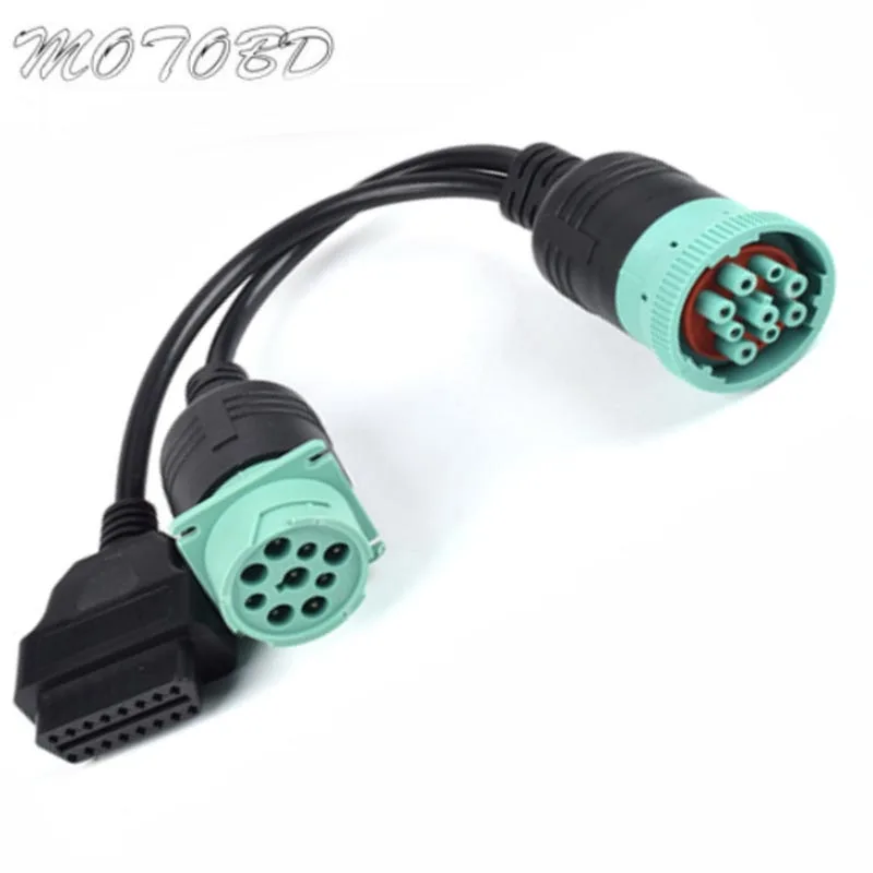 A+ J1939-9pin Car Truck Y Cable For Cummins Obd Obd2 16pin Female To ...