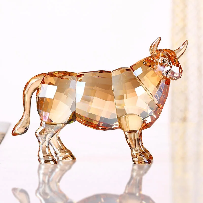 Crystal-Bull-Figurine-Art-Glass-Animal-Figure-Statues-Souvenir ...