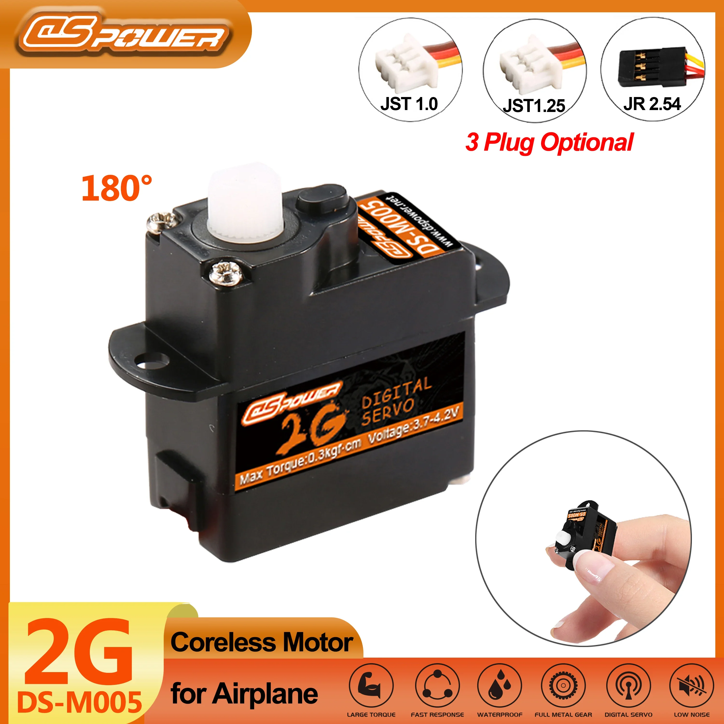 DSPOWER-2g-Micro-Plastic-Gear-Digital-Servo-JR-JST-Plug-for-Rc-Car-Mini ...