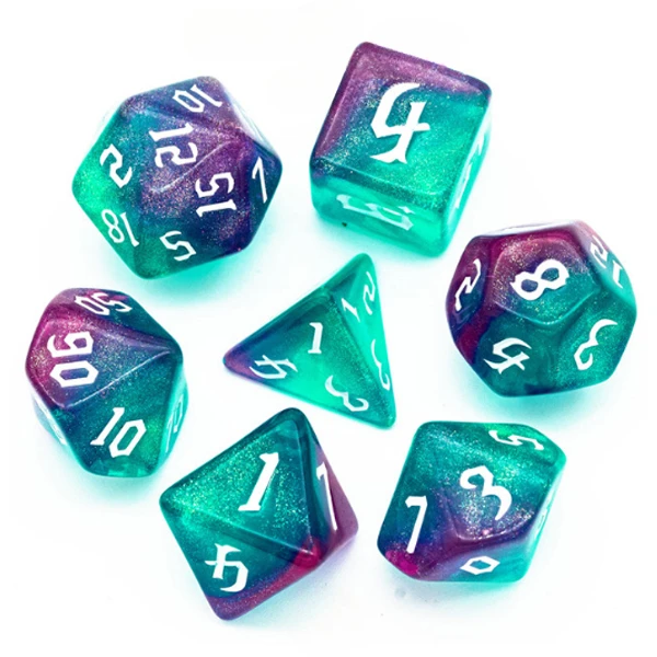 Polyhedral Dice Set 7pcs/lot Multi-faceted Acrylic RPG DND Dice for ...