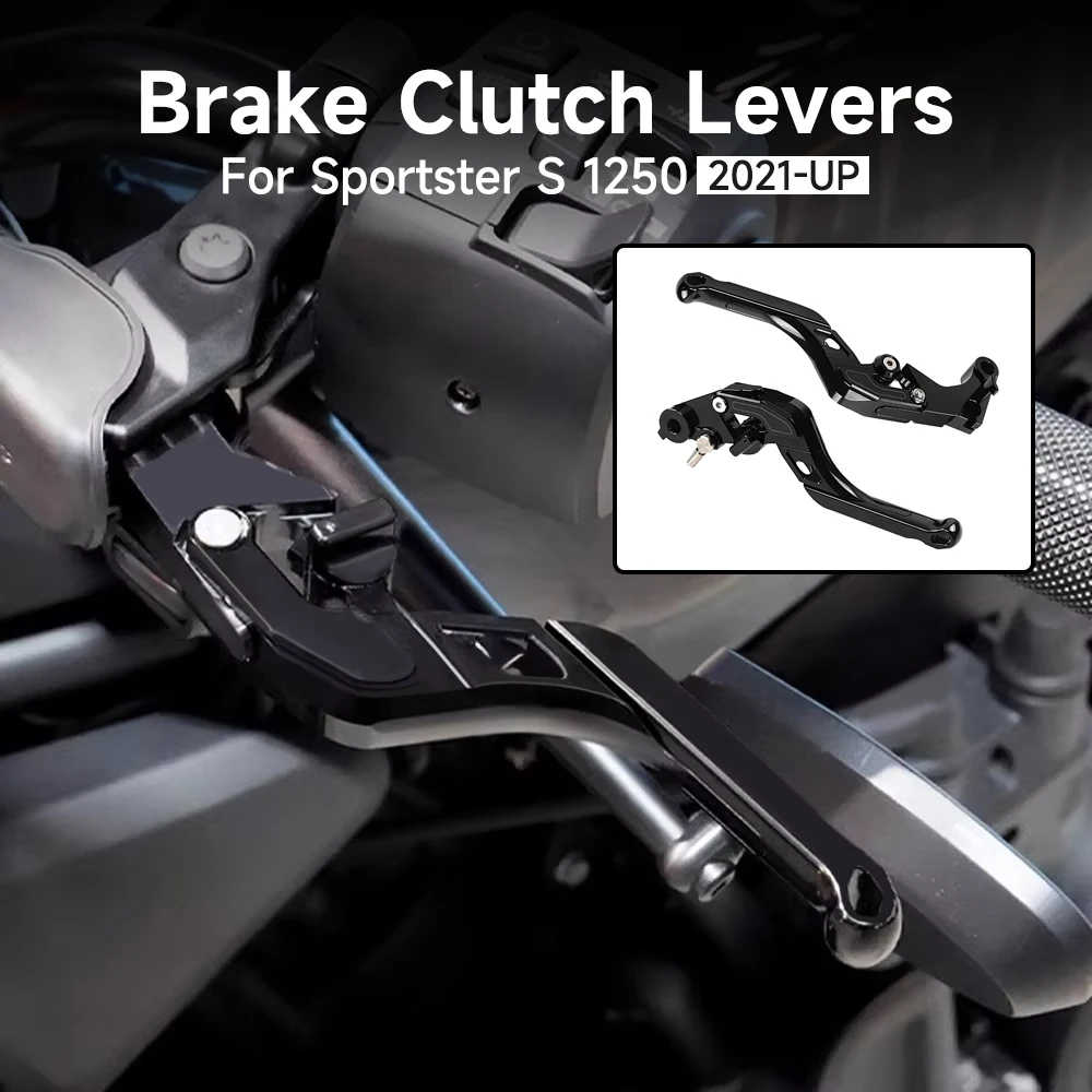 Motorcycle-Handlebar-Brake-Clutch-Levers-Handle-Hand-Control-Black-Kits-For-Harley-Sportster-S ...